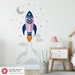 Rocket Launch Girl Fabric Wall Decal Personalized Name Outer - Etsy