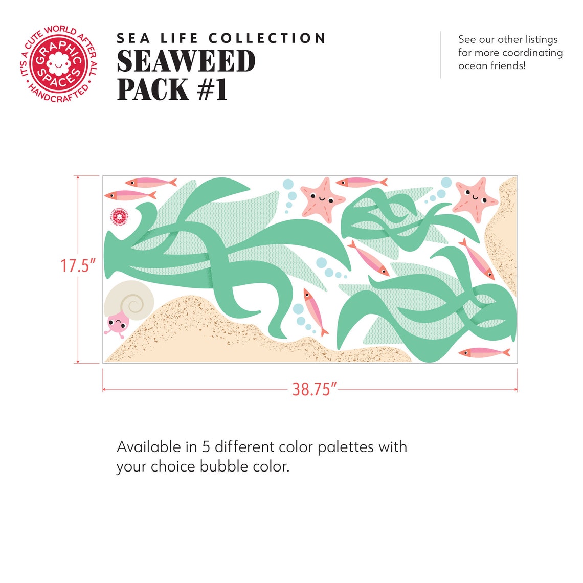 Seaweed Fabric Wall Decals: Under the Sea Nursery Decor - Reusable - Etsy