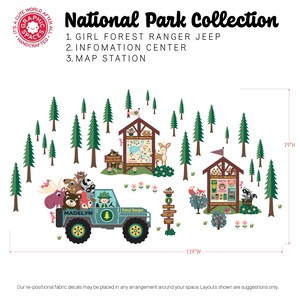 Forest Ranger Jeep GIRL Collection Wall Decals - Woodland Animals Kids ...