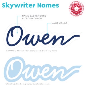 Airplane Boy Name Fabric Wall Decal Personalized Skywriter Cursive ...