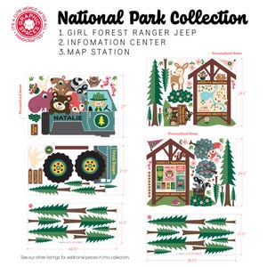 Forest Ranger Jeep GIRL Collection Wall Decals - Woodland Animals Kids ...