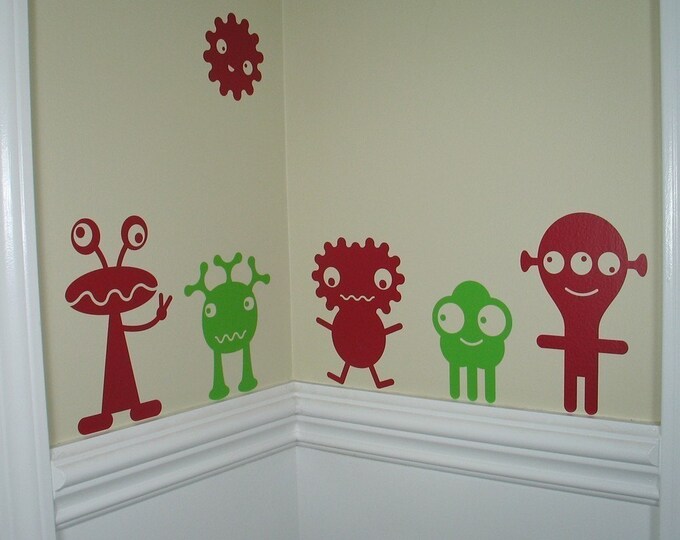 Space Alien Vinyl Wall Decals - Etsy