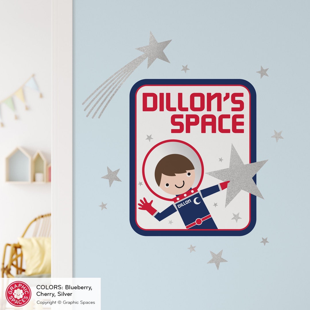 Personalized Space Boy Fabric Wall Decal: Astronaut Nursery Decor - Etsy