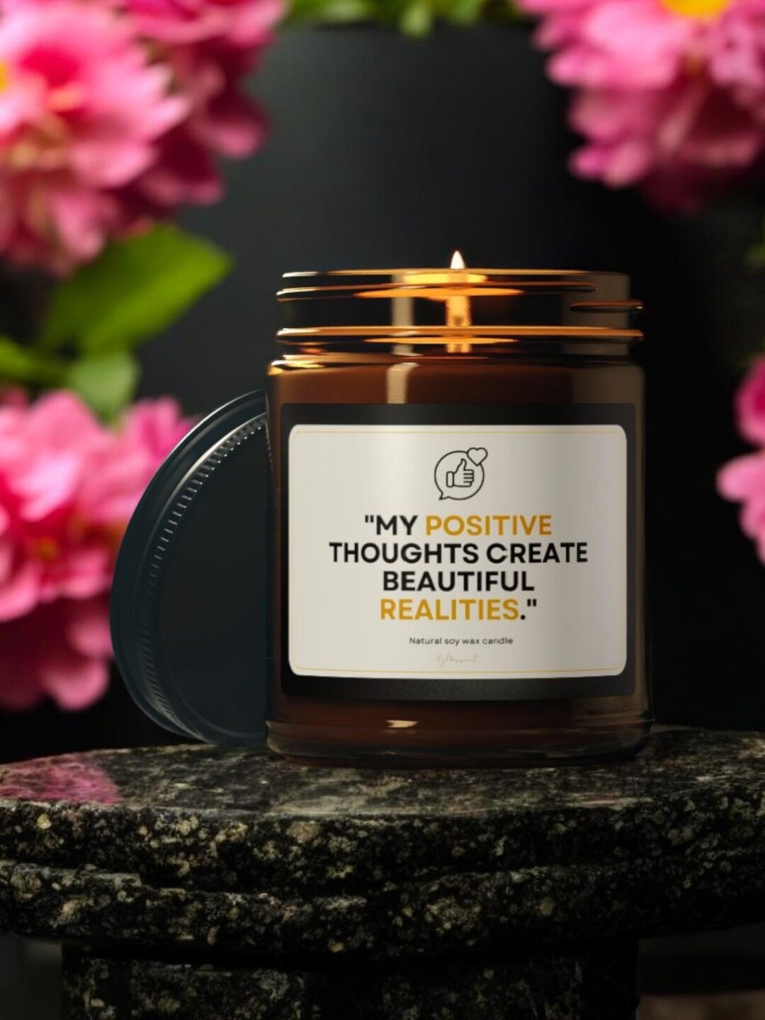 Mindset Candle, Motivational Aromatherapy Candle, Positive Thinking ...