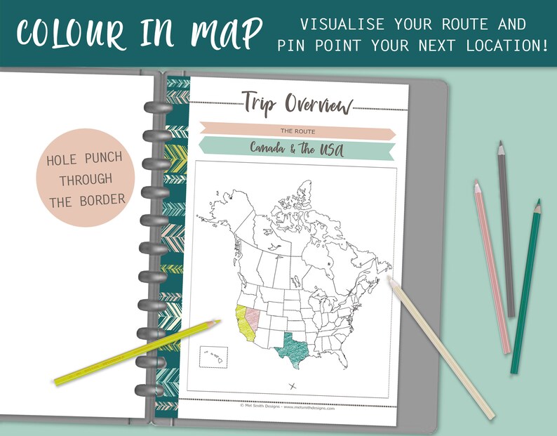 Printable Canada & USA Travel Planner / USA Vacation Planner | Etsy