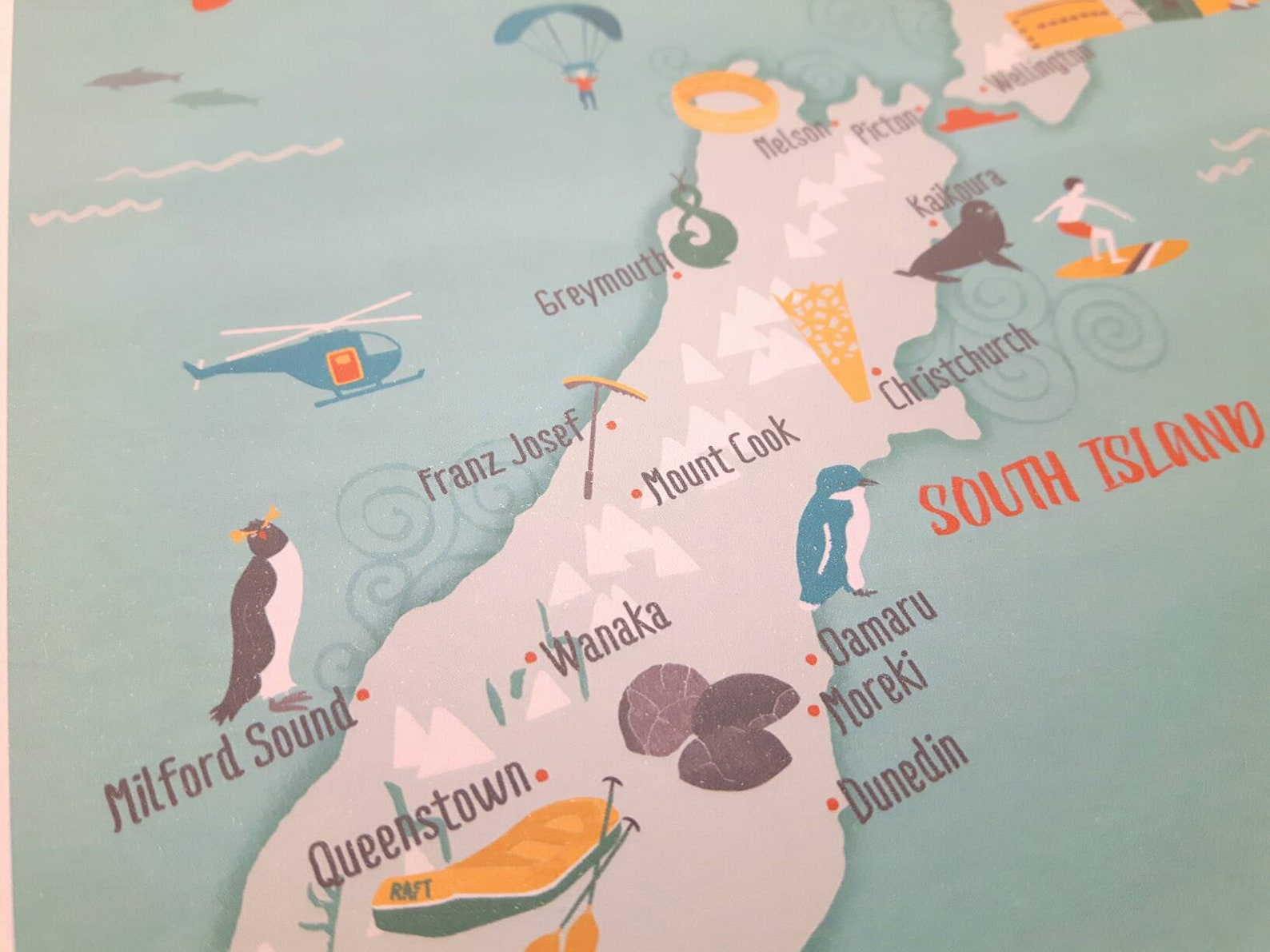 New Zealand Map Print / Map of New Zealand / Gifts for | Etsy