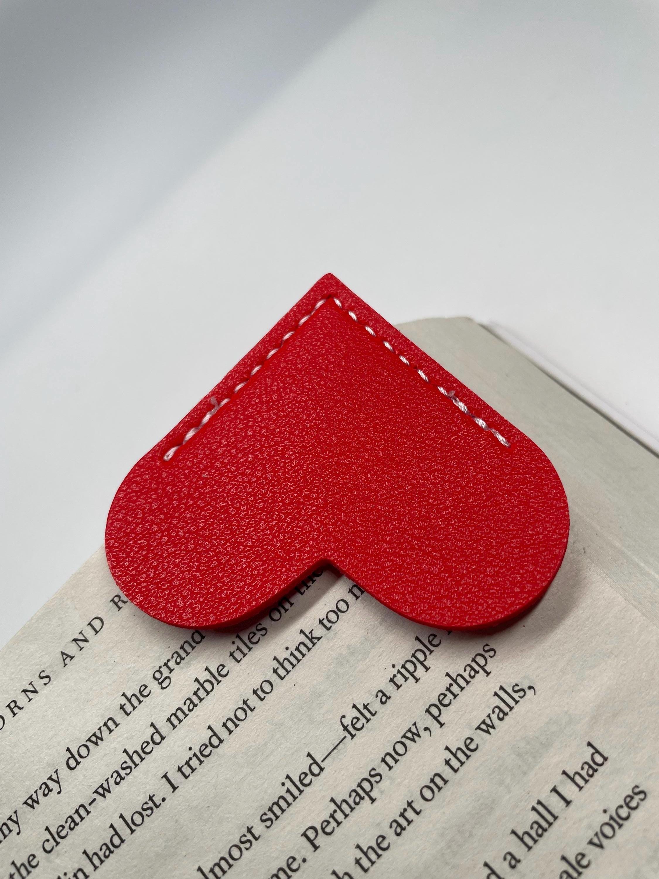 Handmade Leather Heart Corner Bookmark - Etsy