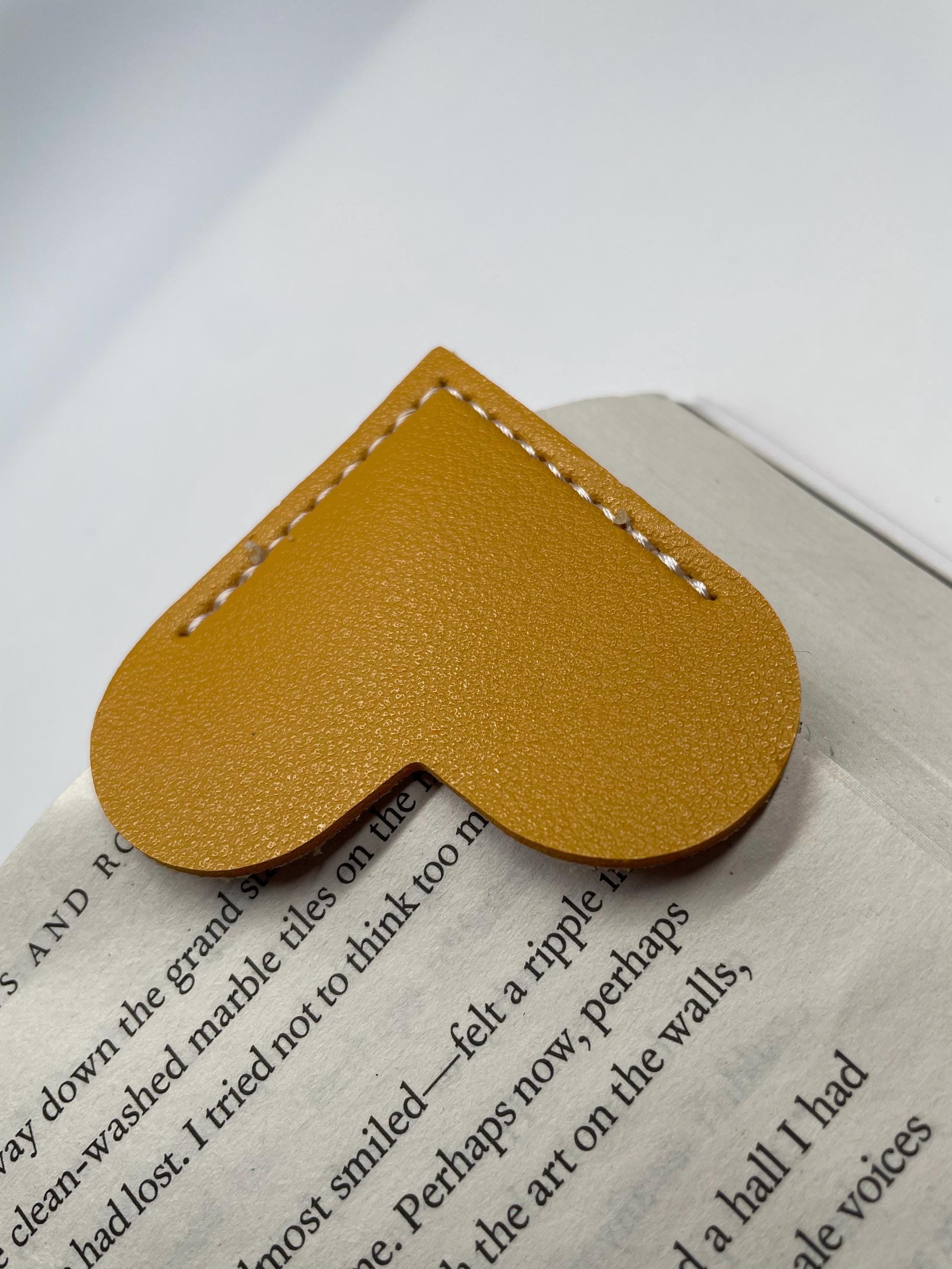 Handmade Leather Heart Corner Bookmark - Etsy