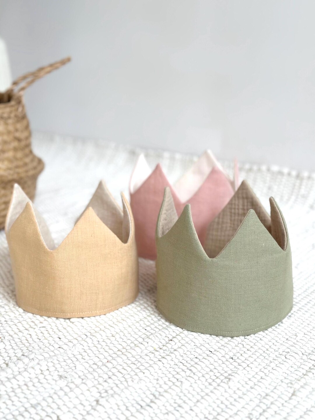 Linen Crown for Kids | Handmade Fabric Crown for Birthdays ...