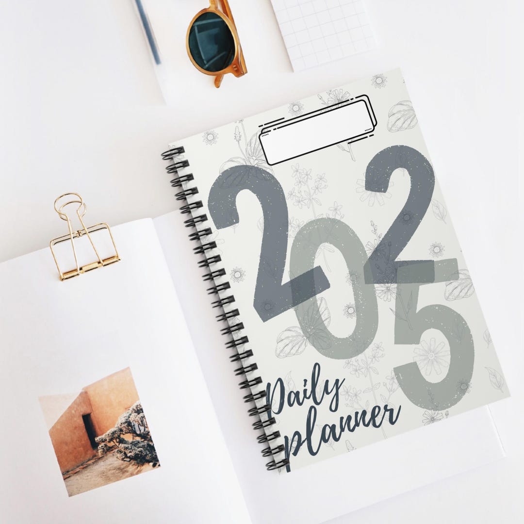 Custom 2025 Daily Planner Spiral Notebook - Ruled Line, Personalized ...