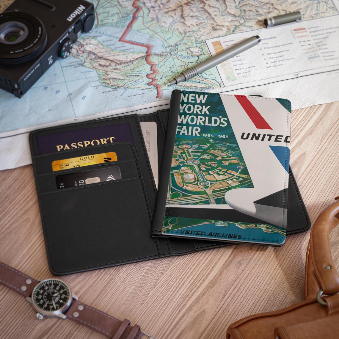 Vintage United Airlines AD Passport Cover (world's Fair Edition) - Etsy