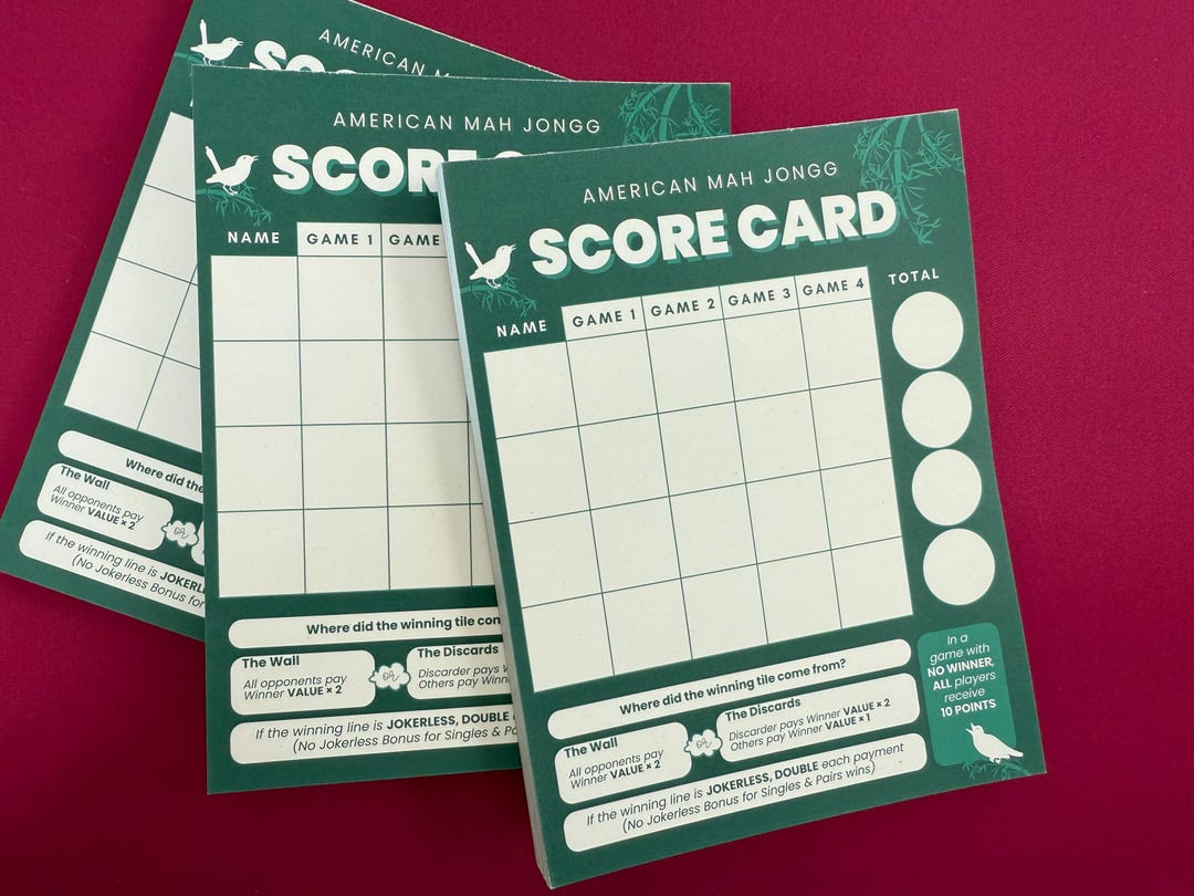 American Mah Jongg Blank Score Pad - Handheld With Instructions (single ...