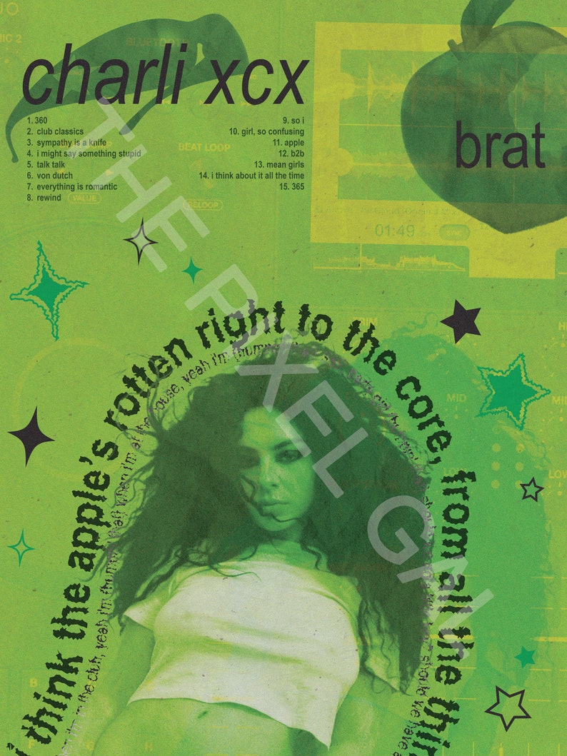 Charli Xcx Poster, Charli Xcx Brat, Print, Band Poster, Music Poster ...