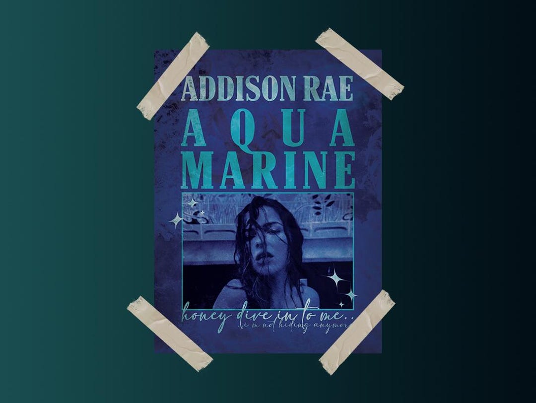Addison Rae Poster, Addison Rae Aquamarine, Print, Music Poster ...