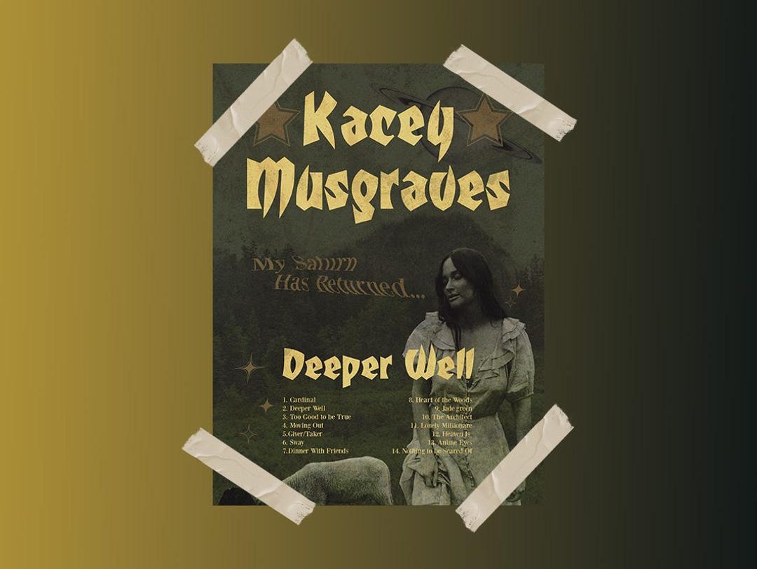 Kacey Musgraves Deeper Well Rolled Posters, Home Decor, Music Lover ...