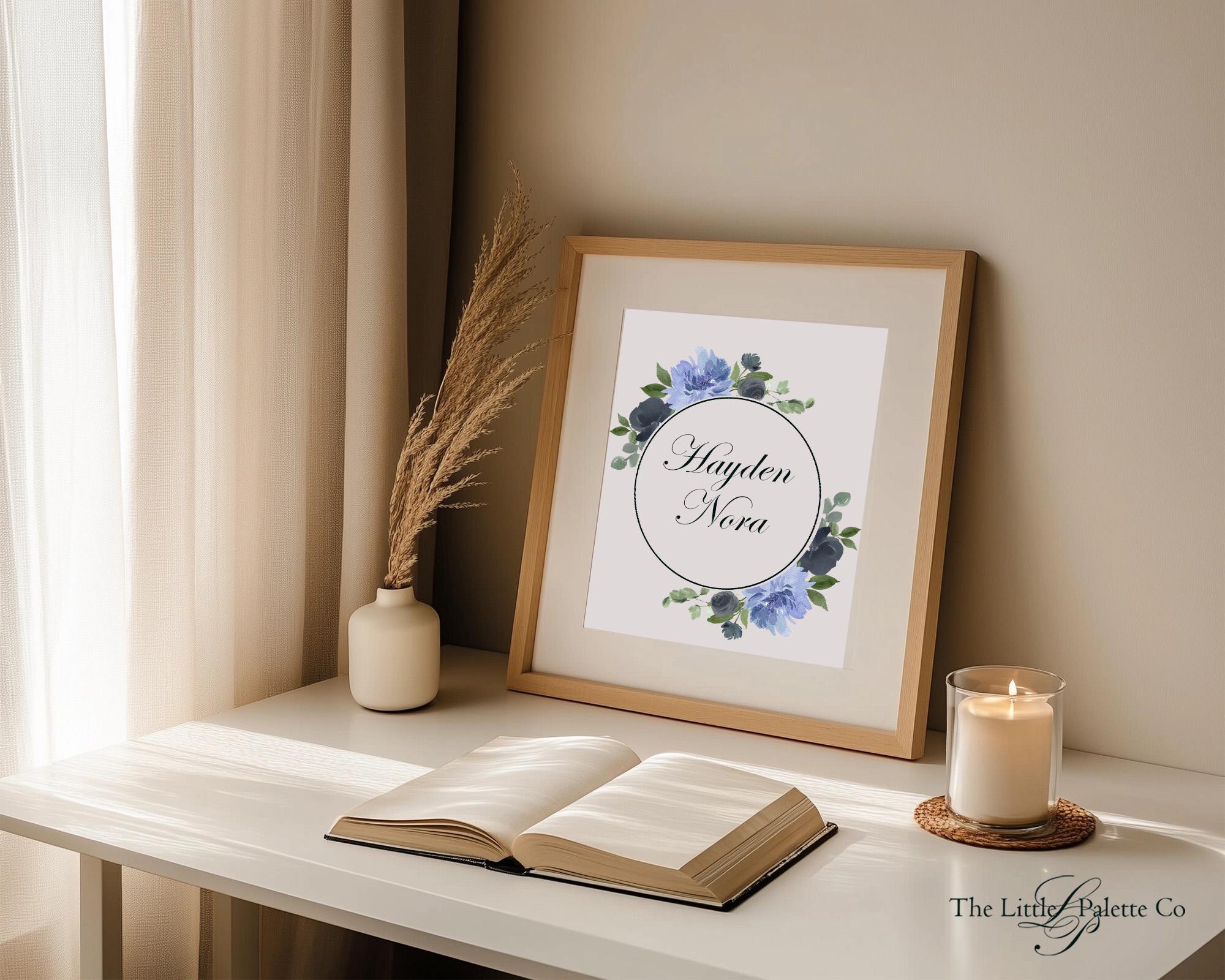 Watercolour Floral Digital Clipart Blue Indigo Navy PNG Hand Painted ...