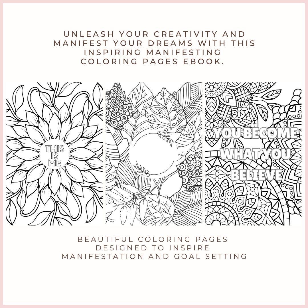Manifesting Coloring Pages Printables - Etsy