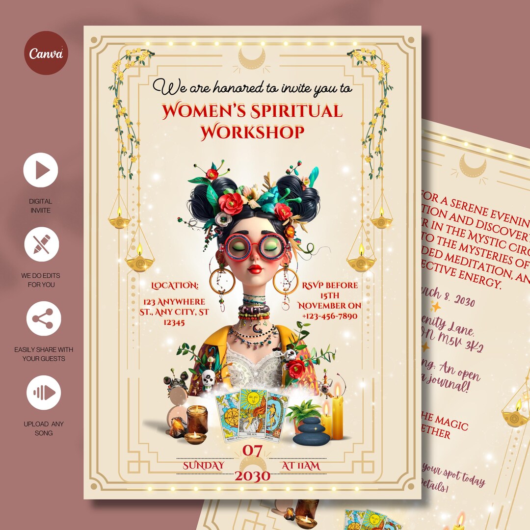 Wellness Retreat Template, Yoga Retreat, Women's Retreat, Elegant ...