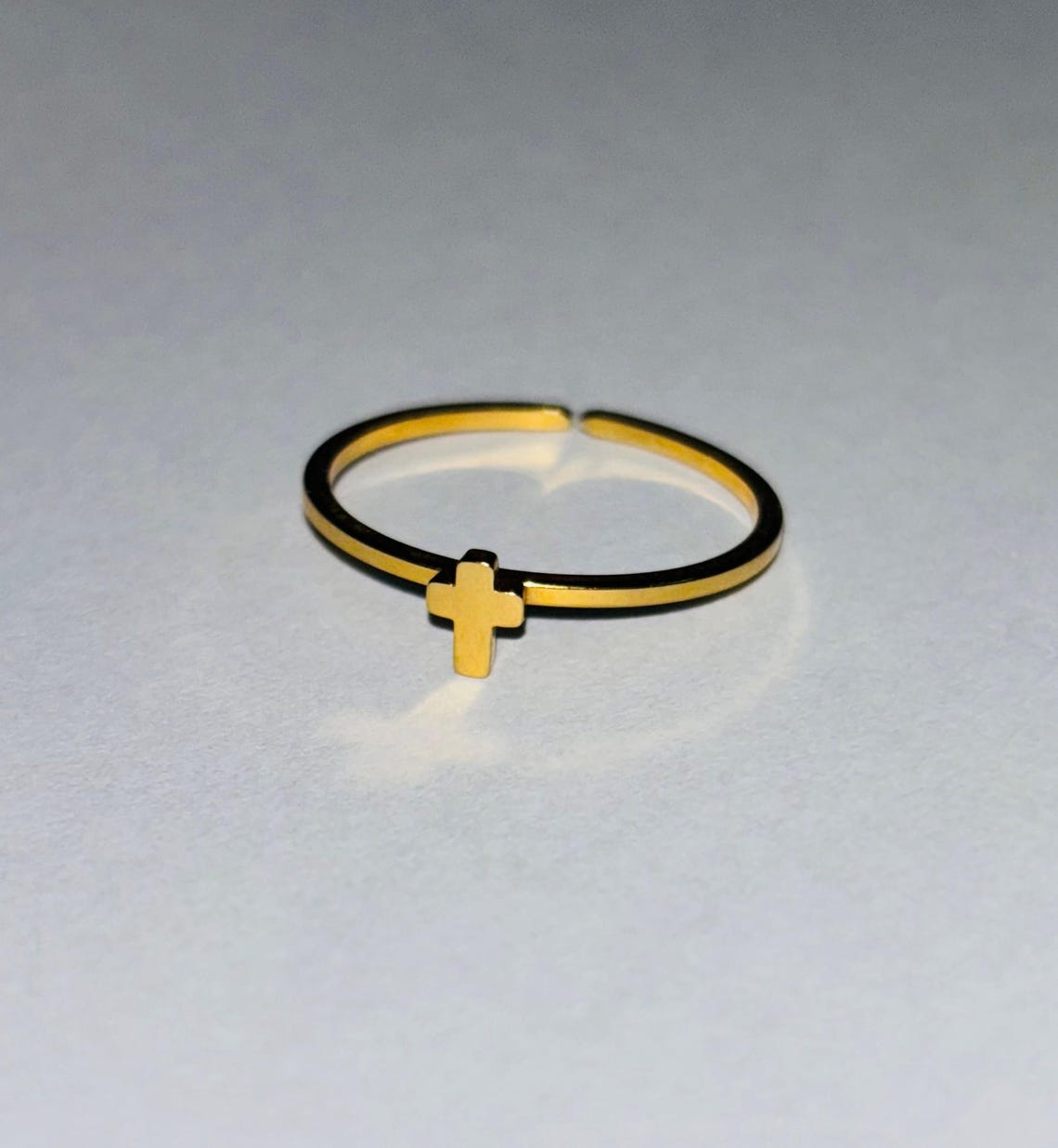 Stainless Steel, Gold Plated Cross Ring, Christian, Cross, Ring - Etsy