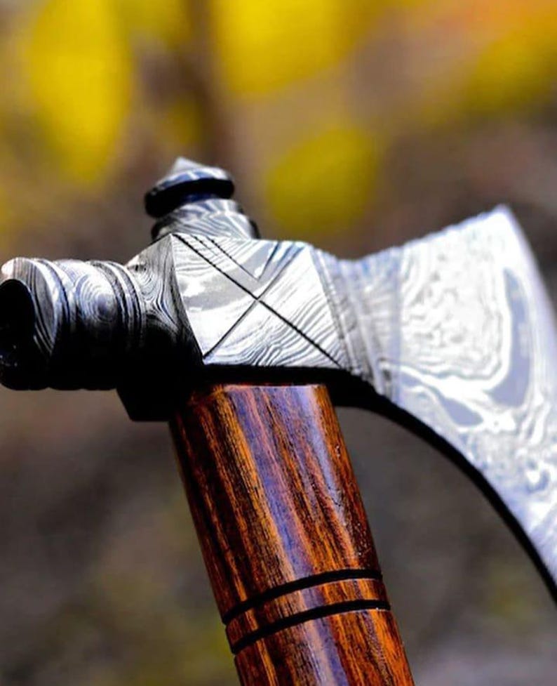 Item Detail AXE, Custom Made Damascus Steel Tomahawk SMOKING AXE, Rose ...