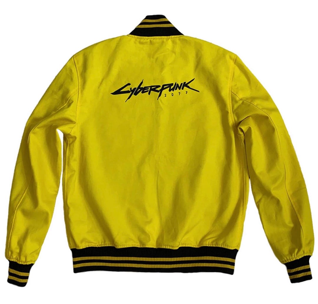 Yellow Cyberpunk Gaming Jacket Handmade Printed Cotton Bomber Jacket ...