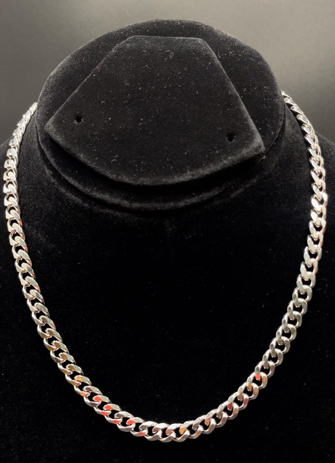 Cuban Link Chain Mens Original Stainless Steel Link Chain Silver Neck ...