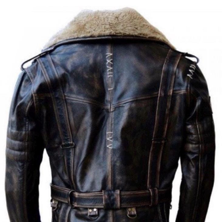 Battle Fallout Leather Gaming Jacket Mens Halloween Trench Coat ...