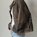 60s Boxy Brown Oversized Handmade Cut Leather Bomber Jacket Loose Fit ...