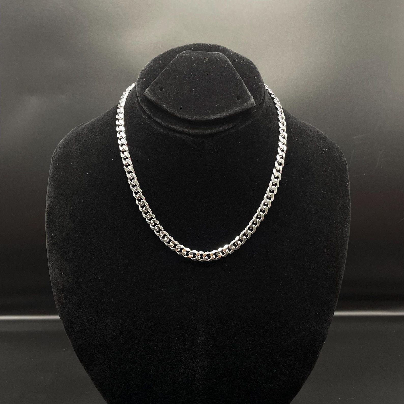 Cuban Link Chain Mens Original Stainless Steel Link Chain Silver Neck ...