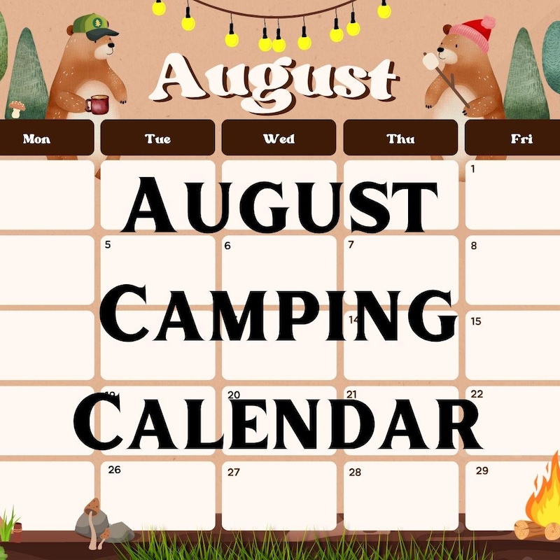 August Calendar Themes - Etsy