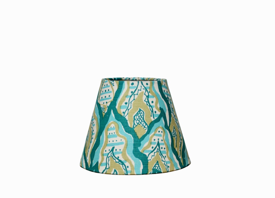 Teal Ikat Clip-on Lampshade, Sister Parish Fabric Wall Sconce Shade - Etsy