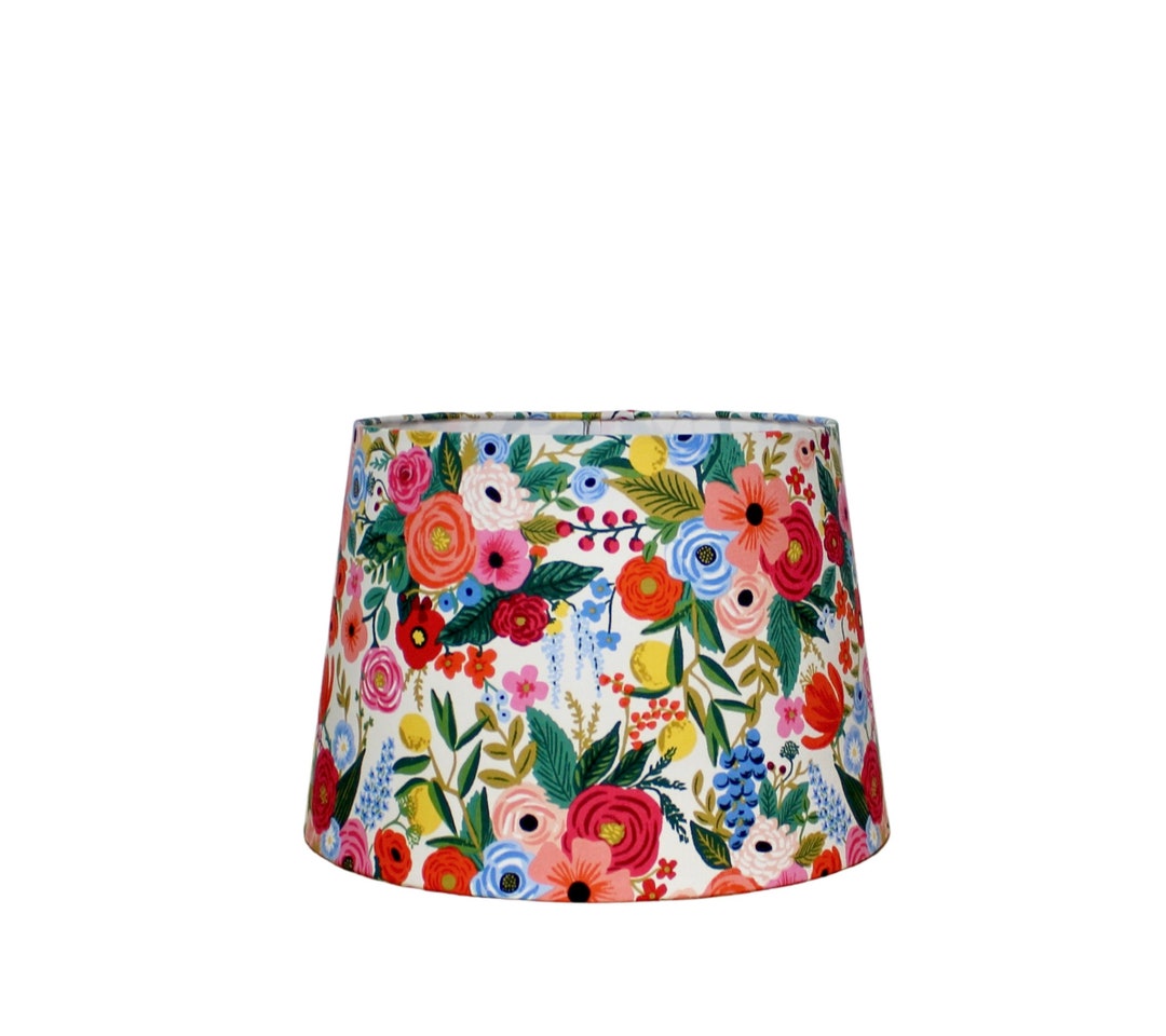 Garden Party Floral Lamp Shade - Multi Color Drum Lampshade - Girls ...