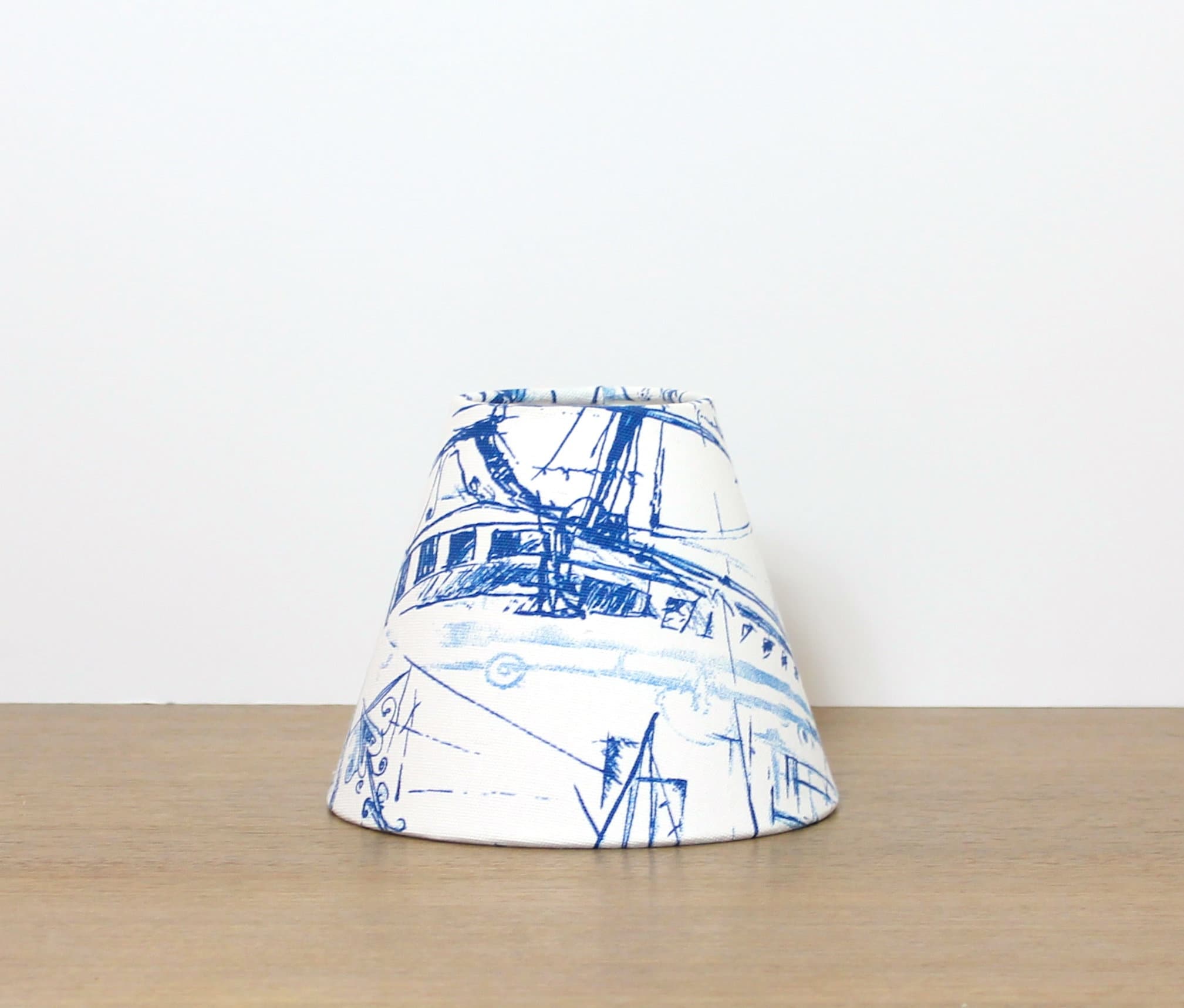 Nautical Sconce Shade Lamp Shades in Blue and White Beach | Etsy