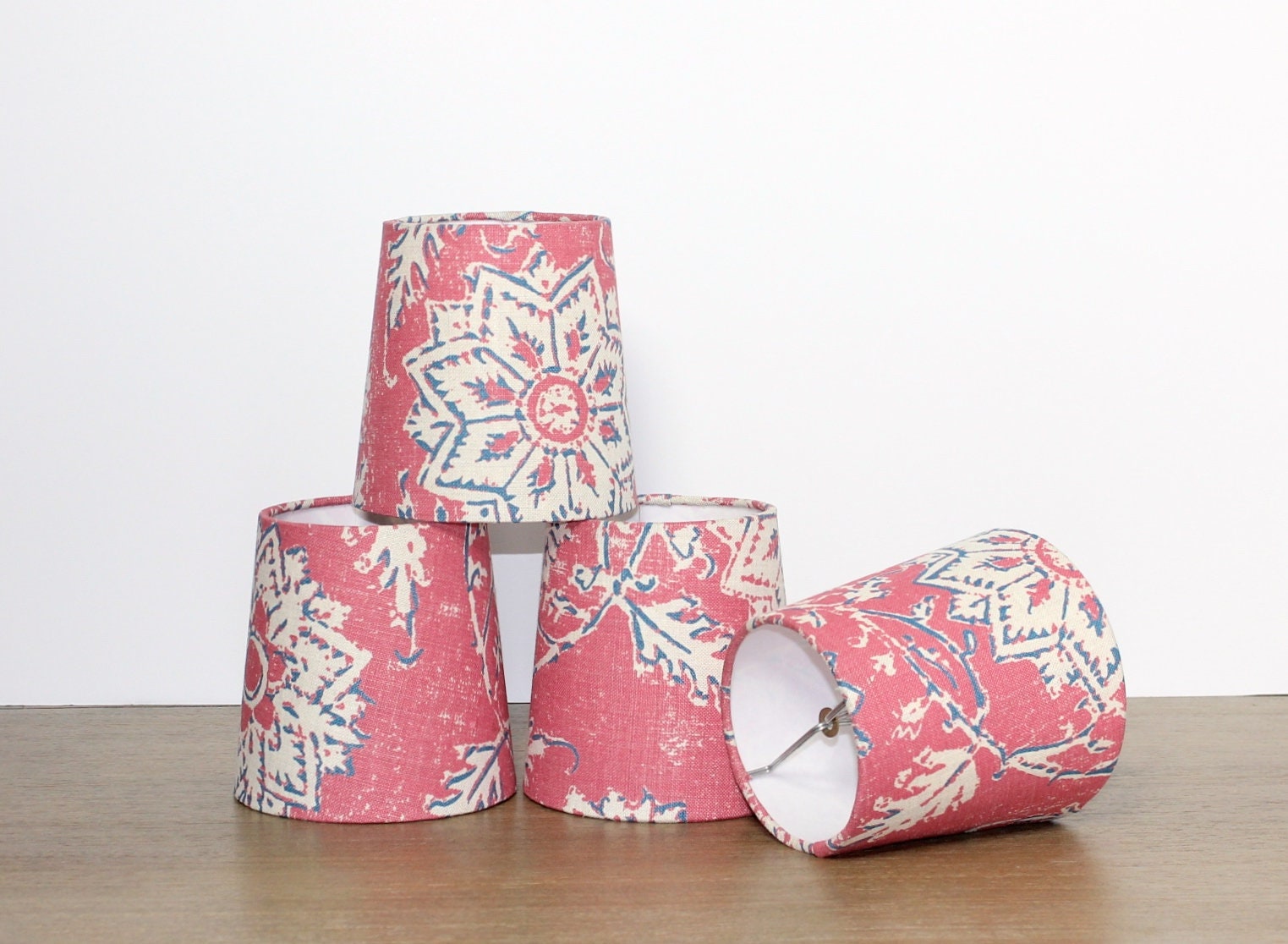 Pink Floral Sconce Shades Peter Dunham Fabric | Etsy