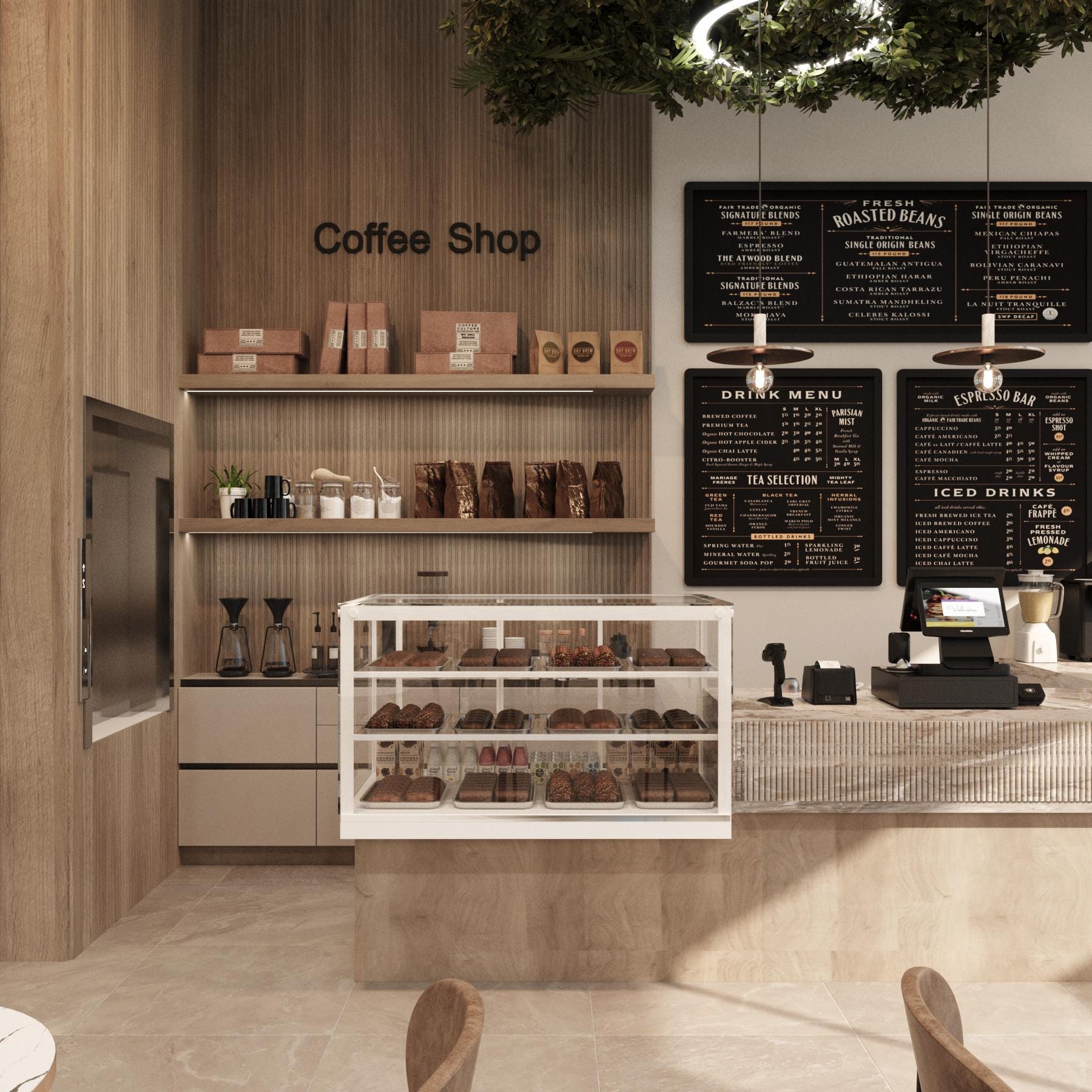 Cafe Interior Design | 3D Visualization | Online Interiors | Interior ...