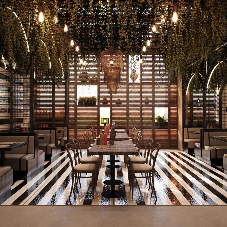 Cafe Interior Design | 3D Visualization | Online Interiors | Interior ...