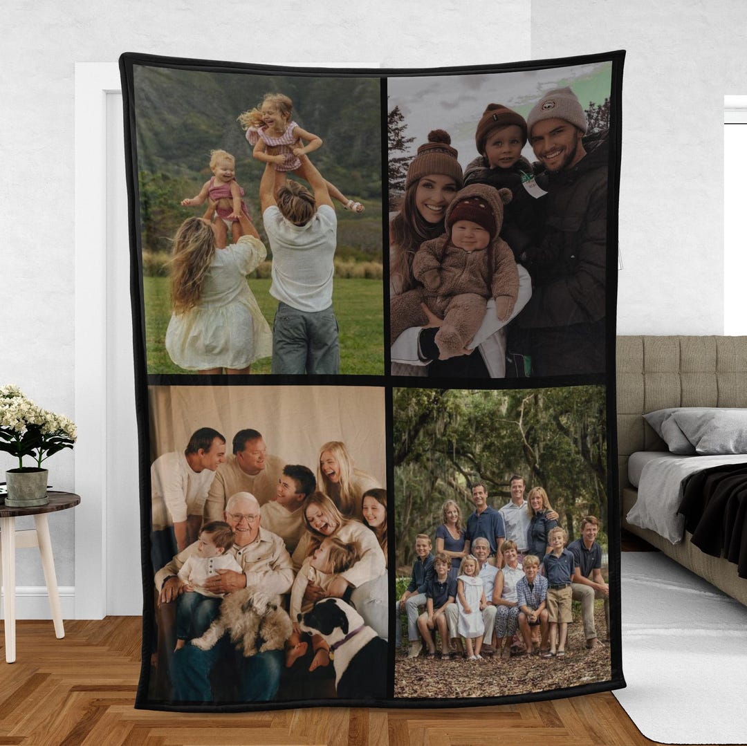 Custom Family Photo Blanket - Familly Photo Collage - Personalized Gift ...