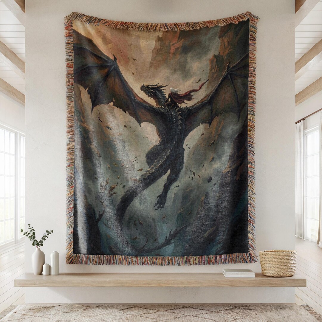 Manon Blackbeak & Abraxos Blanket | Throne of Glass Woven Tapestry ...