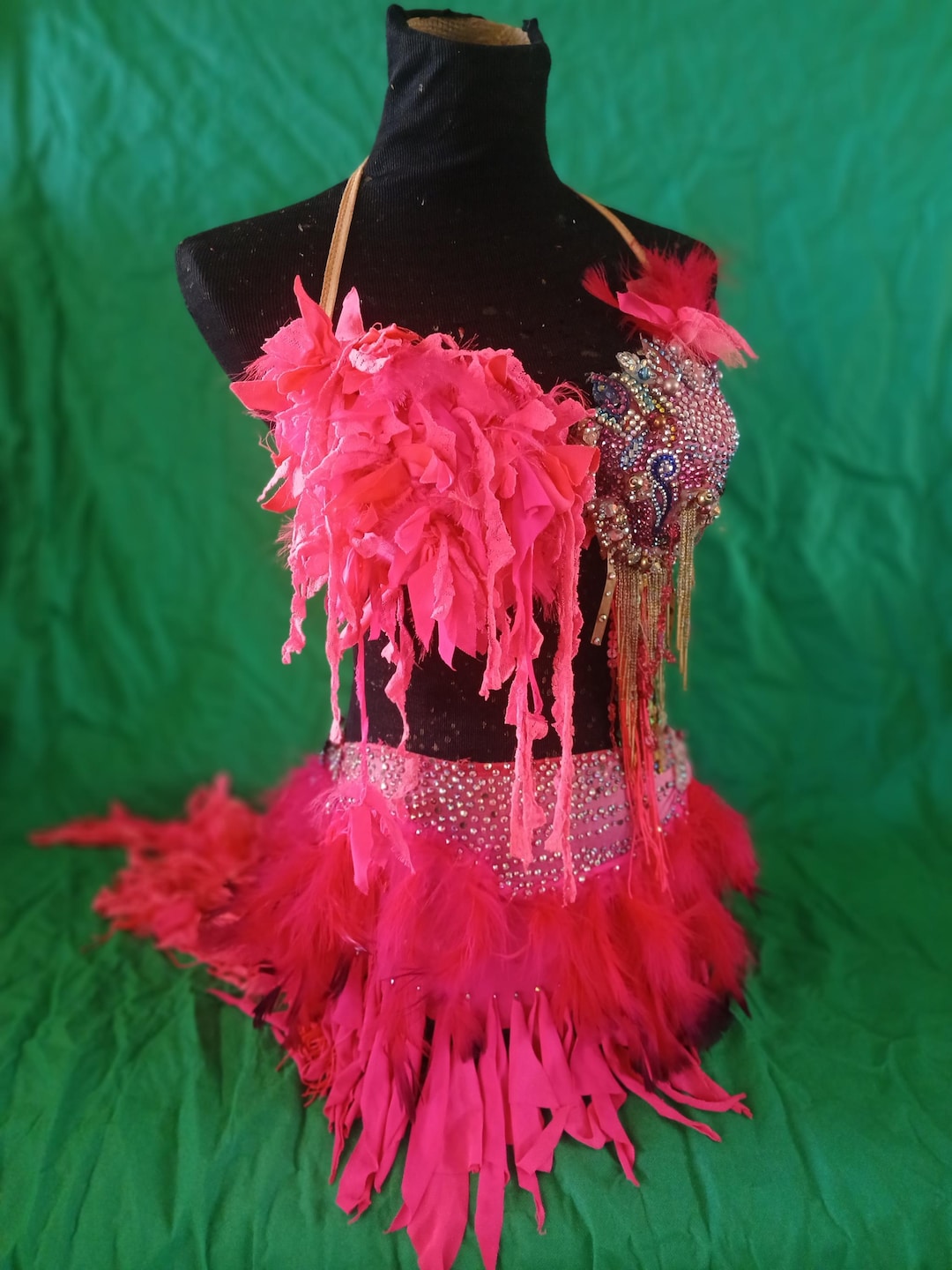 HOT Pink 2 Piece Latin Salsa Costume - Etsy