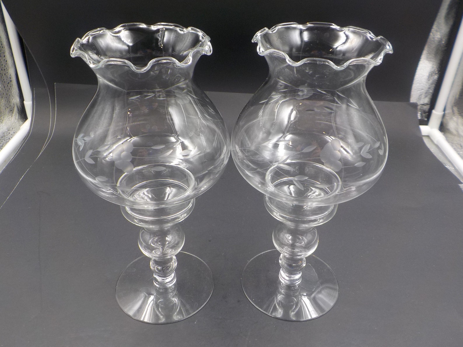 Princess House Heritage Pattern Set of 2 Crystal Hurricane - Etsy
