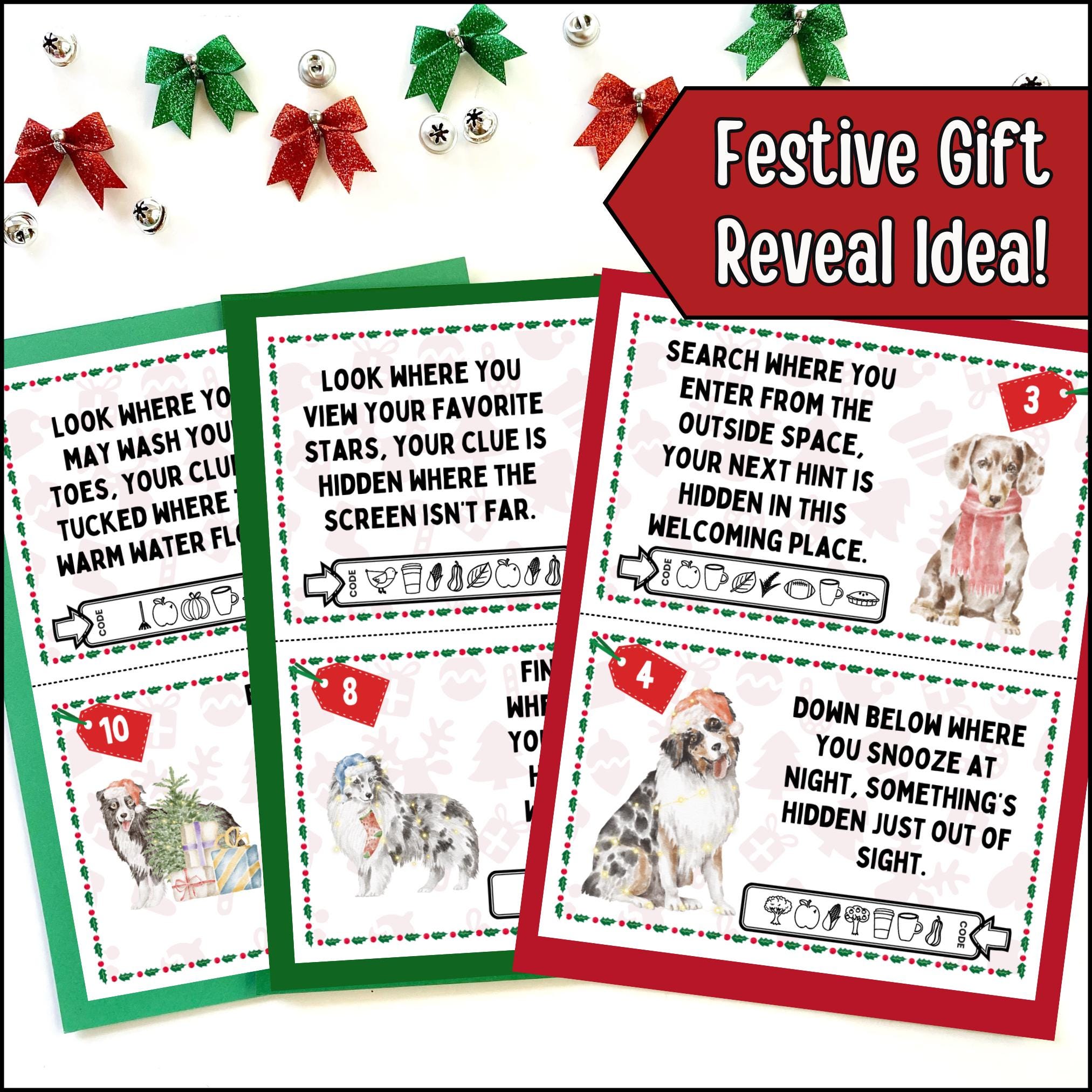 Christmas Puppy Dog Scavenger Hunt for Kids, Indoor Printable Clue Game ...