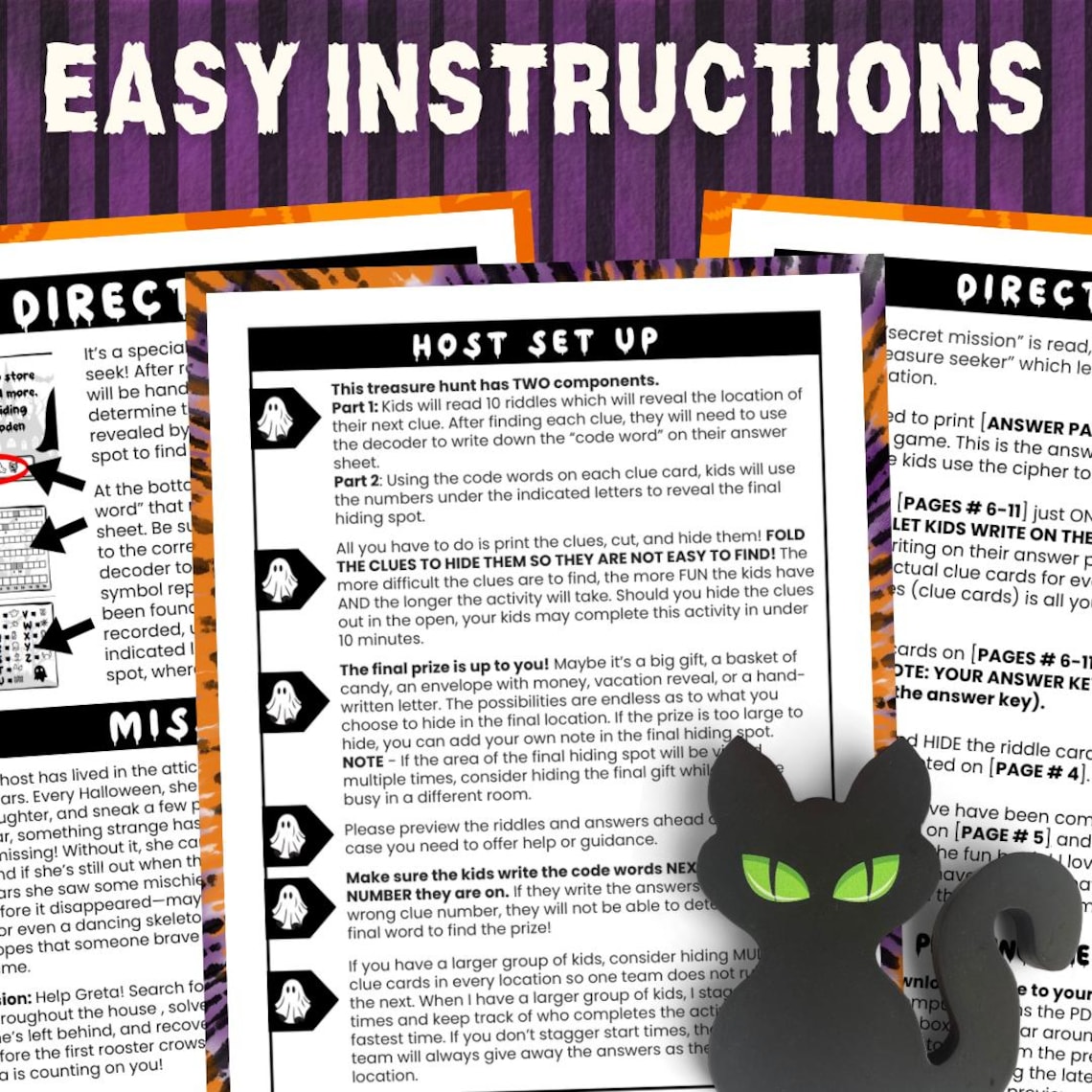 Halloween Ghost Scavenger Hunt for Kids, Indoor Printable Clue Game ...