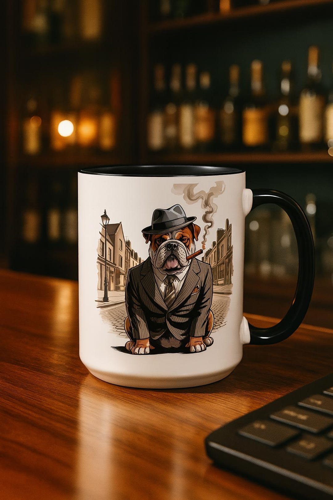 Bulldog Gentleman City Street Mug | Accent Coffee Mug - Etsy