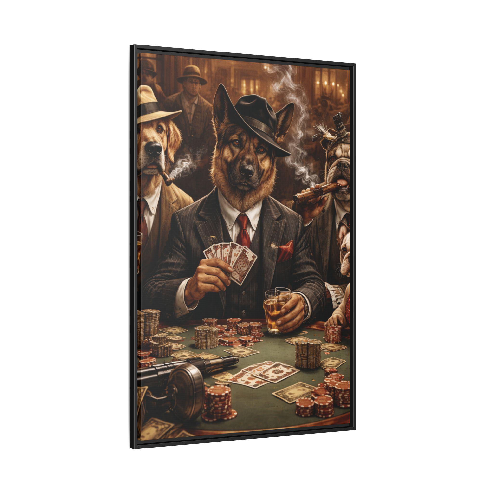 Gangster Dogs Playing Poker Canvas Framed Wall Art - Etsy