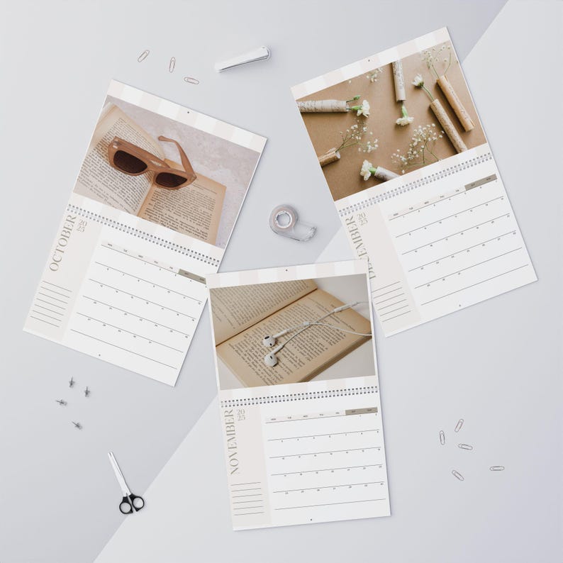 2025 Minimalist Clean Aesthetic Calendar | Modern & Stylish Yearly ...