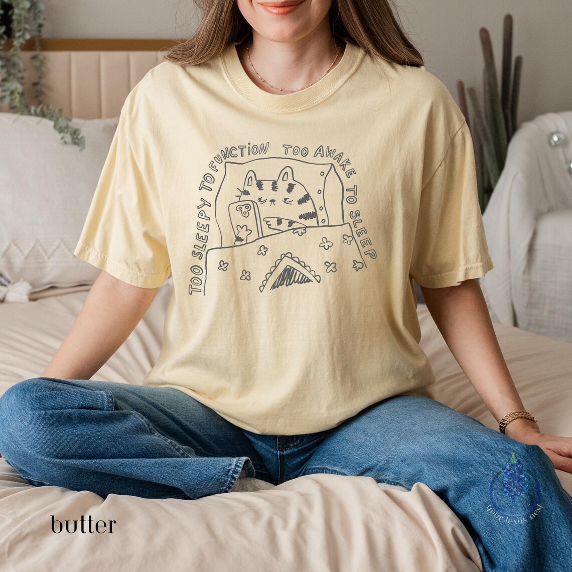 Too Sleepy to Function Too Awake to Sleep | Funny Cat Lover Shirt ...
