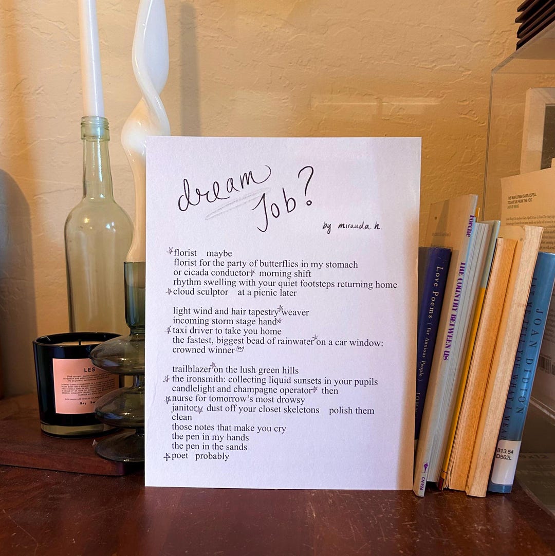Dream Job - Poem, Digital Download Poster Printable - Etsy