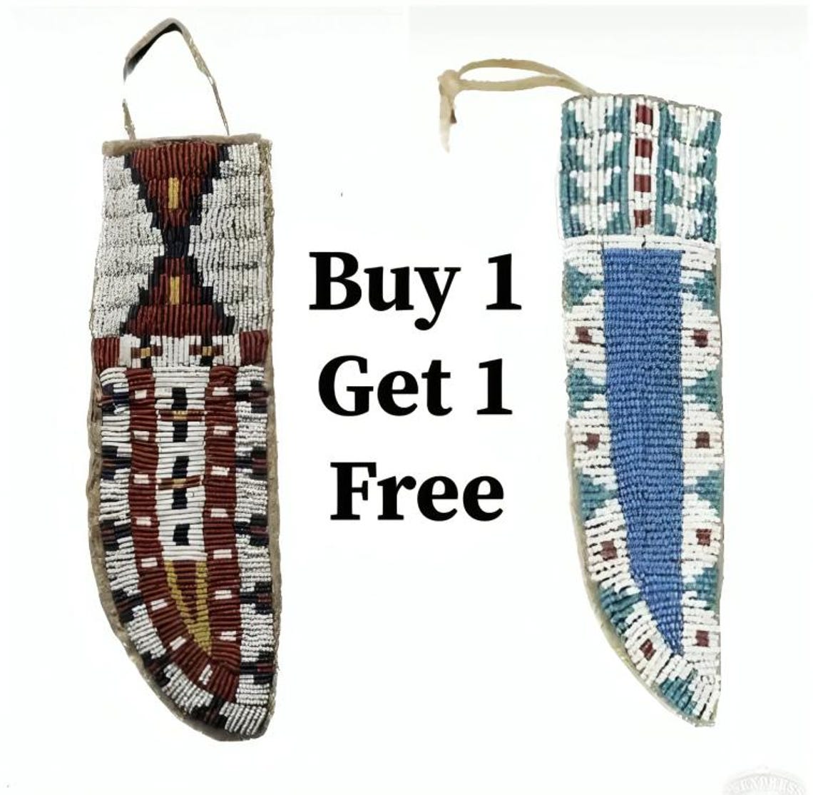 Antique Sioux Tribe Leather Knife Cover Handmade Beaded Sheath From ...