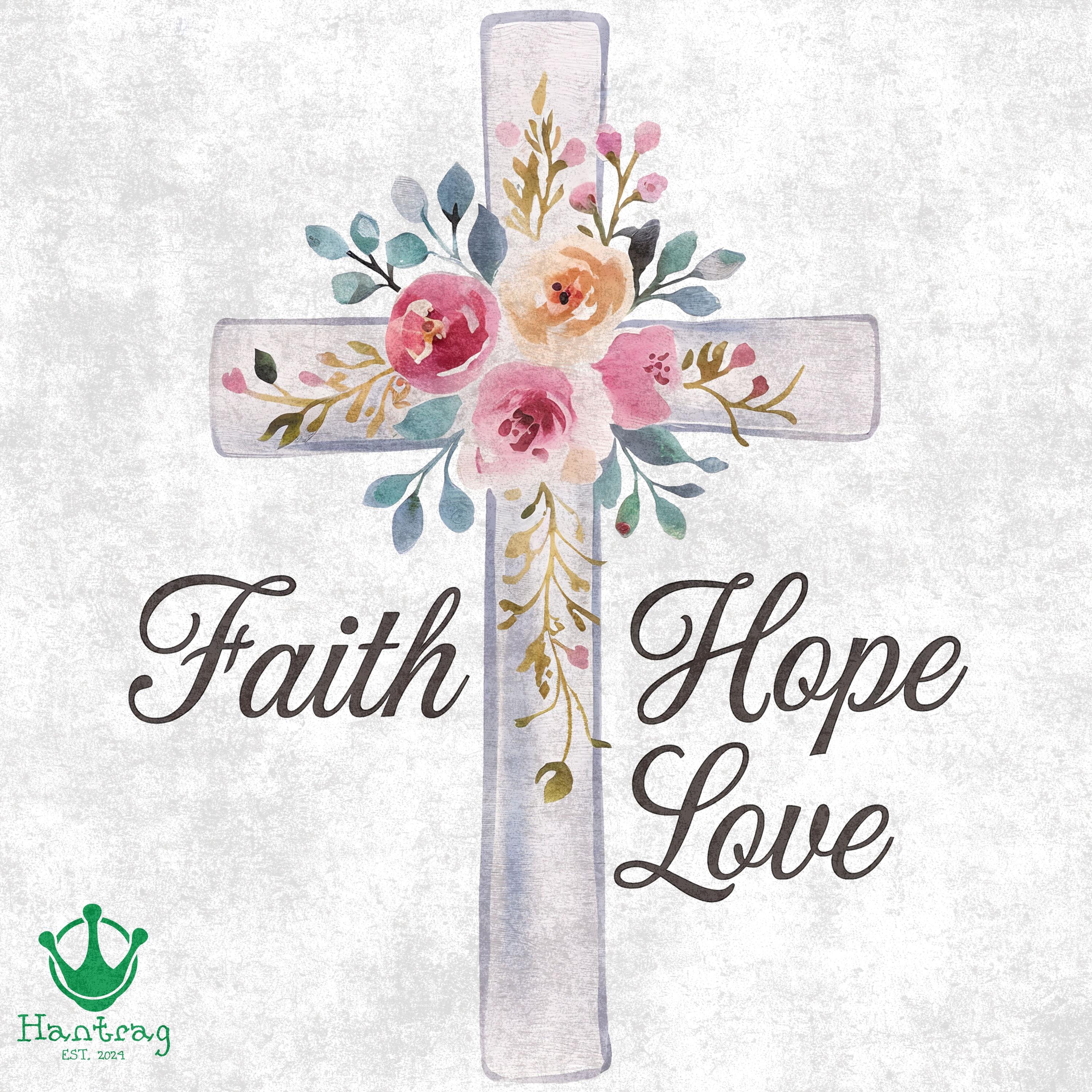 Floral Cross PNG: Faith Hope Love, Christian Clipart (4 Designs) - Etsy