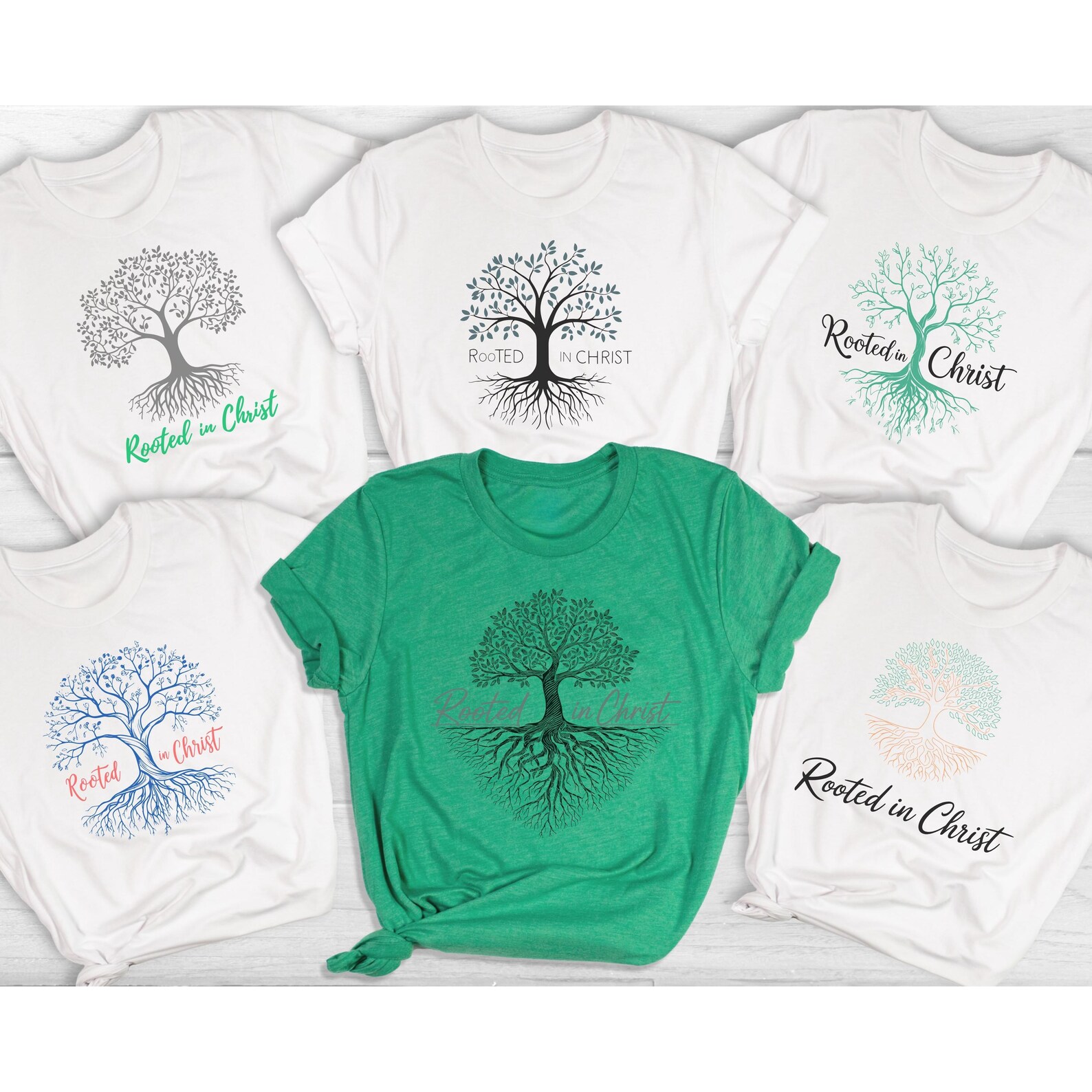 Rooted in Christ SVG: Christian Bible Verse Tree Design (digital Files ...
